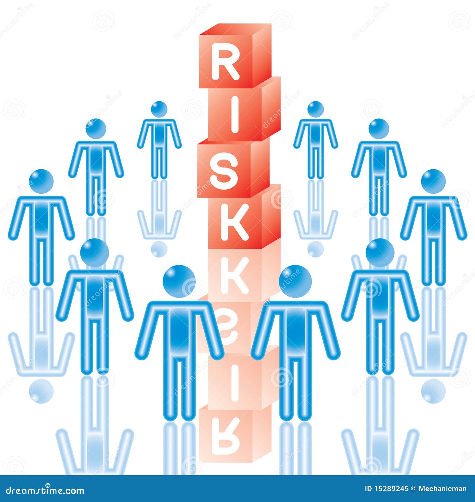 20. Risk Management in Blue Stock Vector - Illustration of block ...