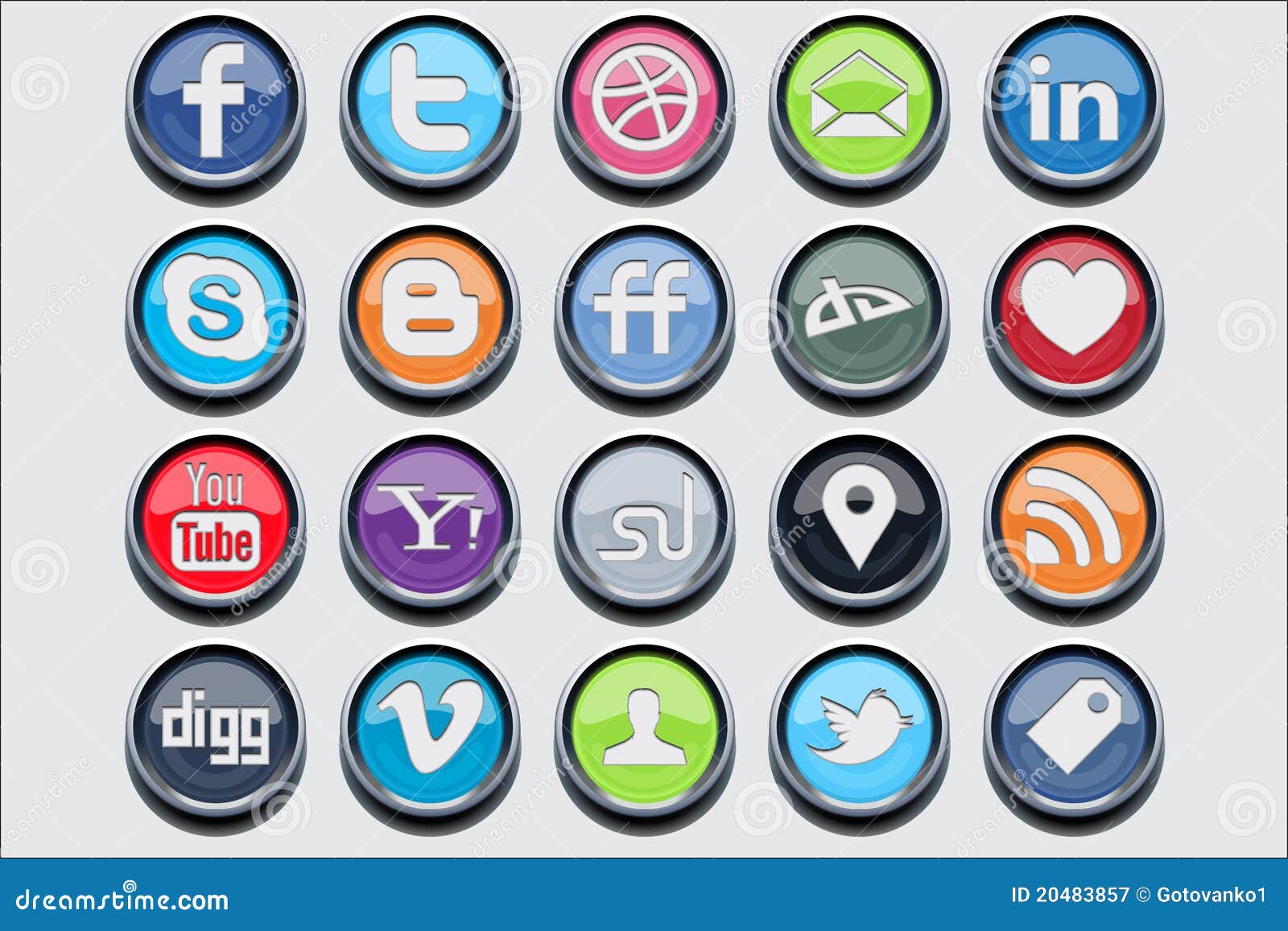 20 Social Media Classic Icons Editorial Photography - Illustration of ...