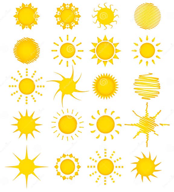20 summer sun collection stock vector. Illustration of heat - 8960769