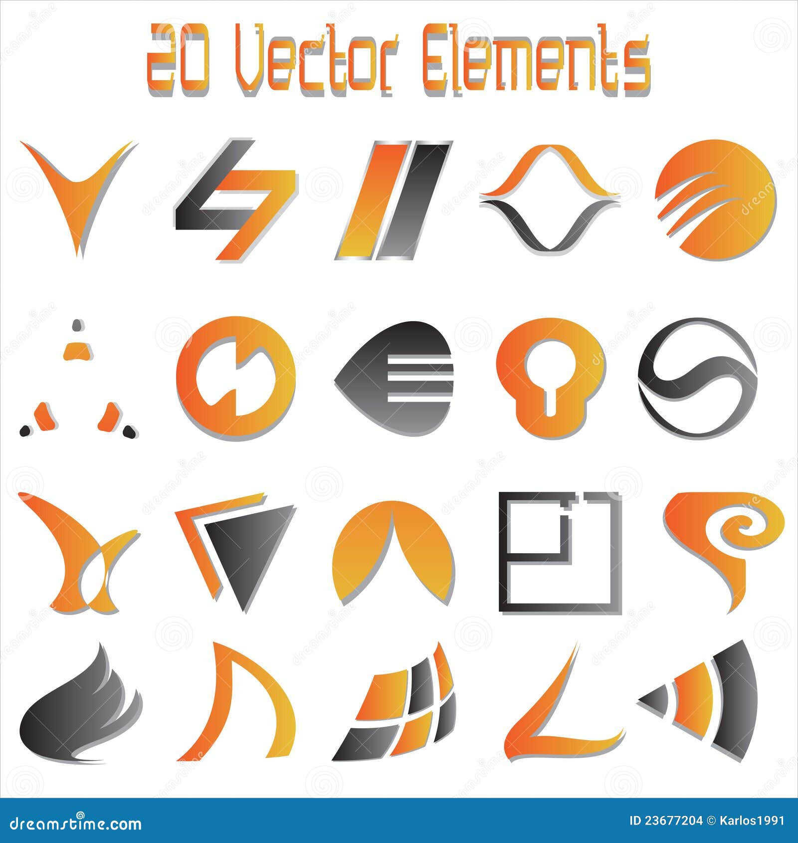 20 Vector Elements stock vector. Illustration of green - 23677204