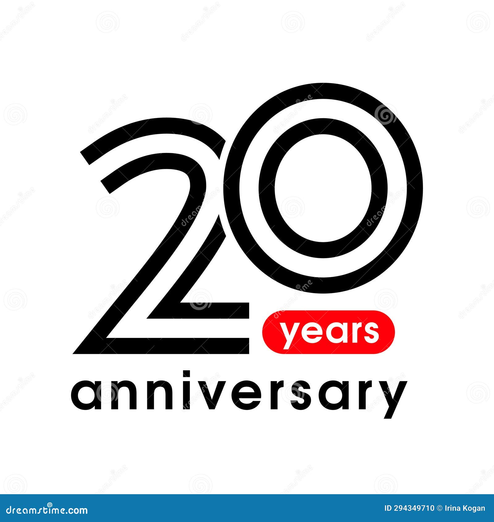 20 Years Anniversary Vector Icon, Logo. Graphic Design Element Stock ...
