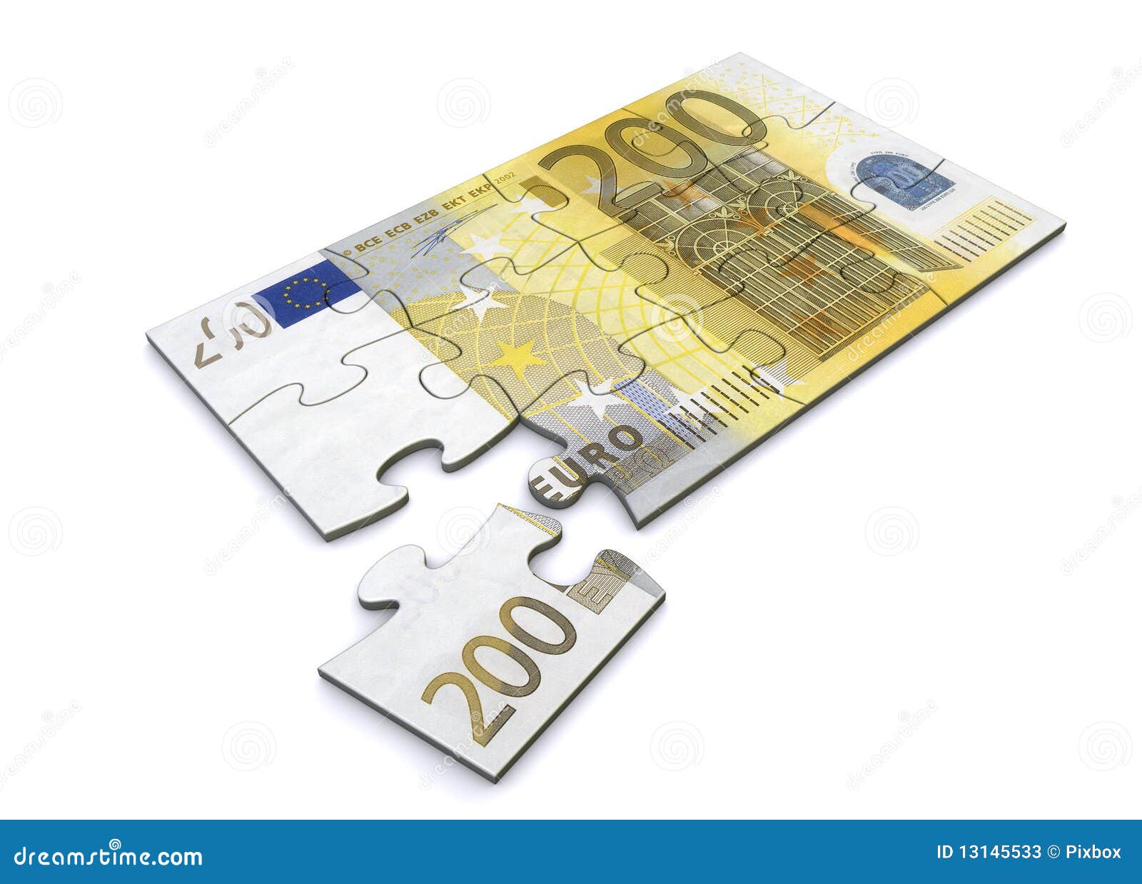 200 Euro Note Puzzle stock illustration. Illustration of banknote ...