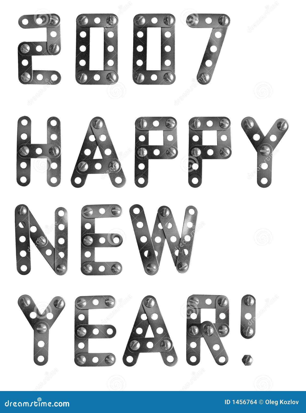 2007 happy new year stock illustration. Illustration of metal - 1456764