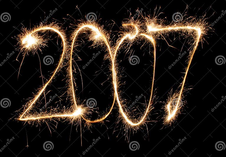 2007 sparkler stock image. Image of number, festival, calendar - 1406683