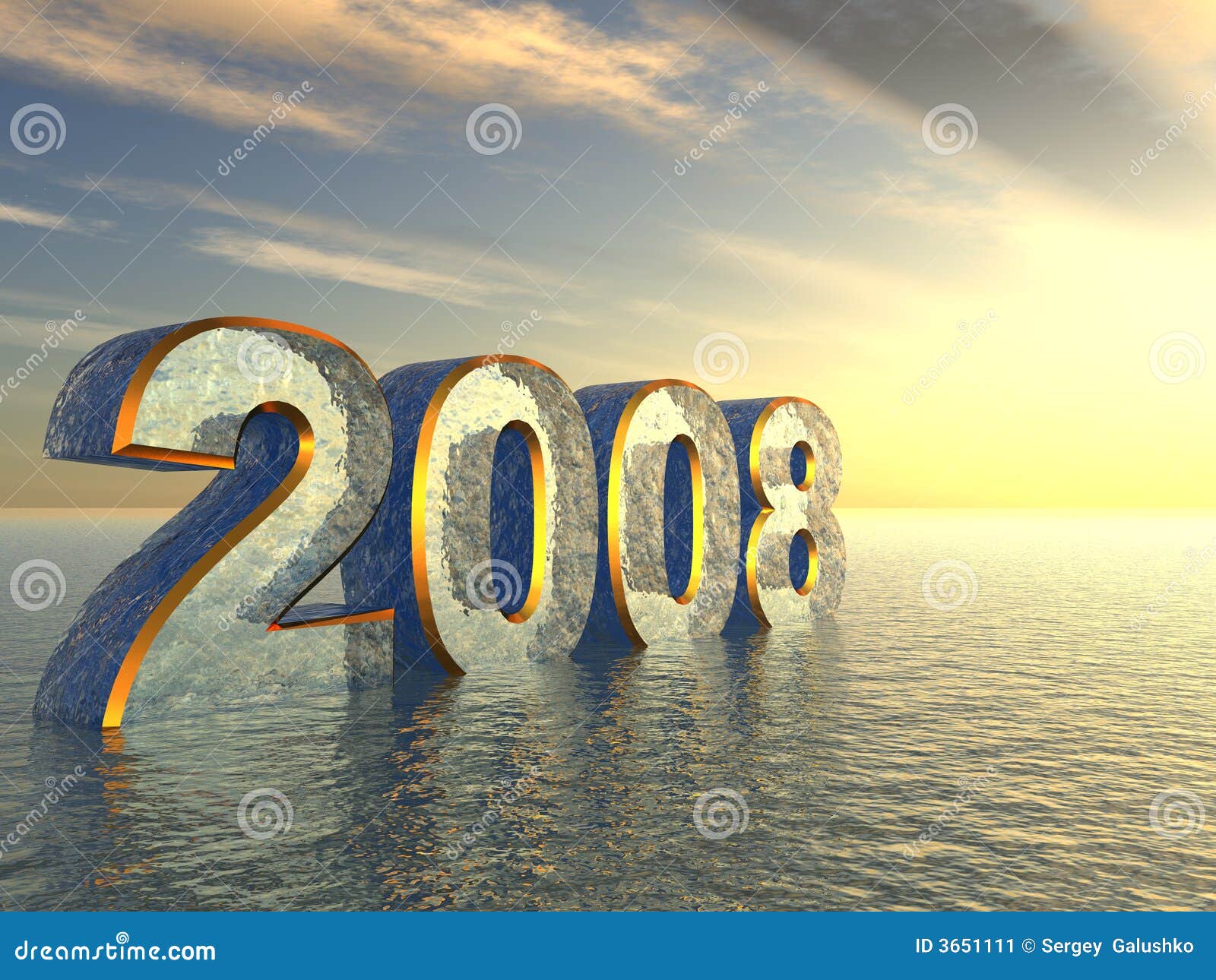 2008_3D_in_water stock illustration. Illustration of postcard - 3651111