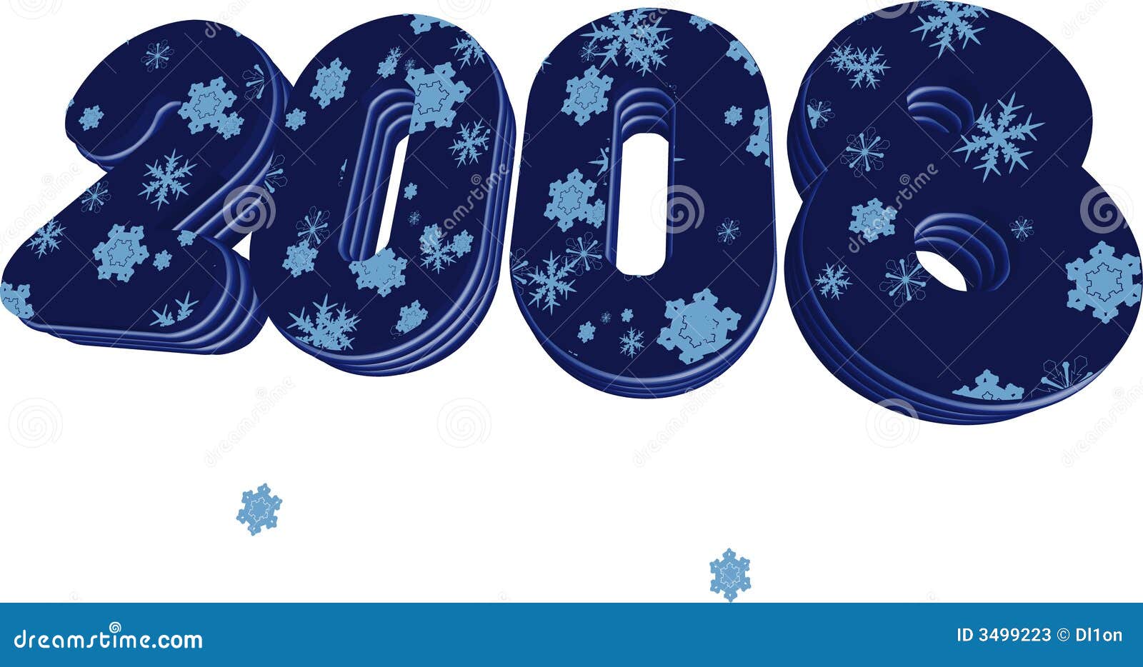 2008 Happy New Year 3D stock vector. Illustration of christmas - 3499223