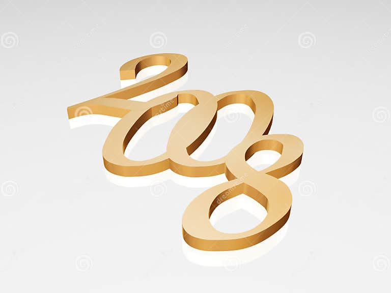 2008 isolated new stock illustration. Illustration of golden - 3851820