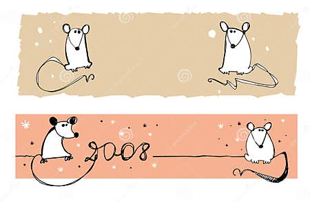 2008 rats - banners stock vector. Illustration of clip - 3588956