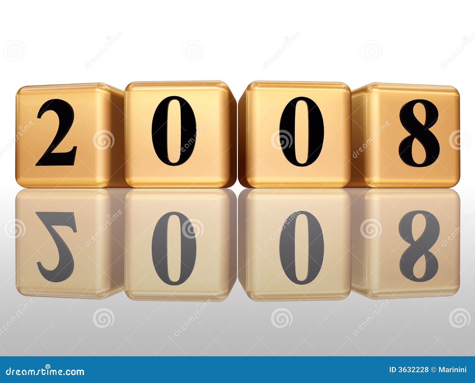 2008 with reflection stock illustration. Illustration of finish - 3632228