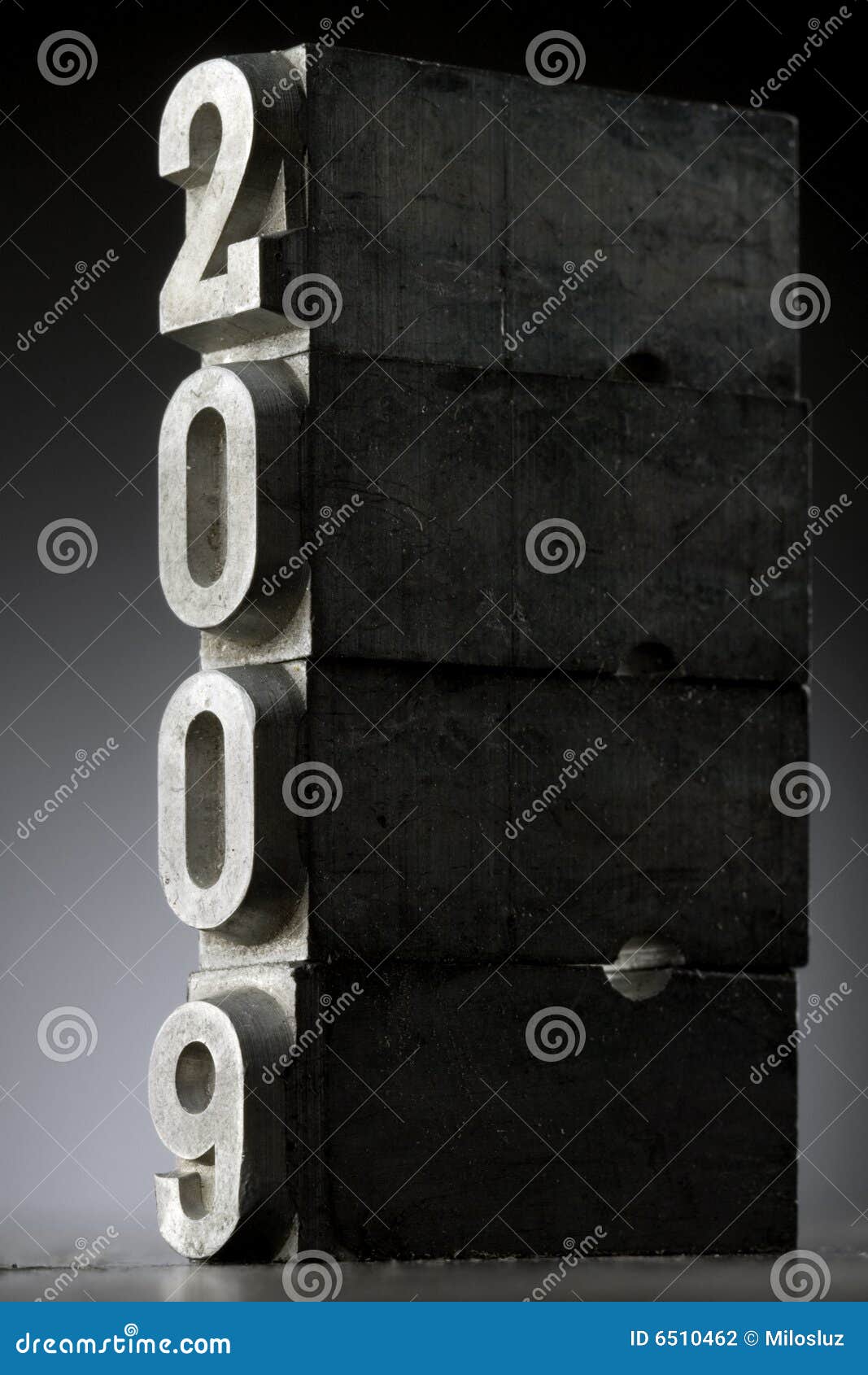 2009 stock photo. Image of lead, relief, print, year, printing - 6510462