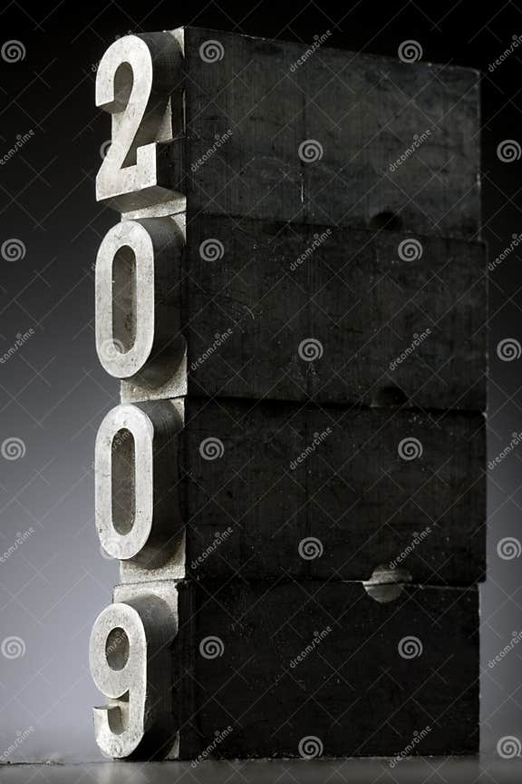 2009 stock photo. Image of lead, relief, print, year, printing - 6510462