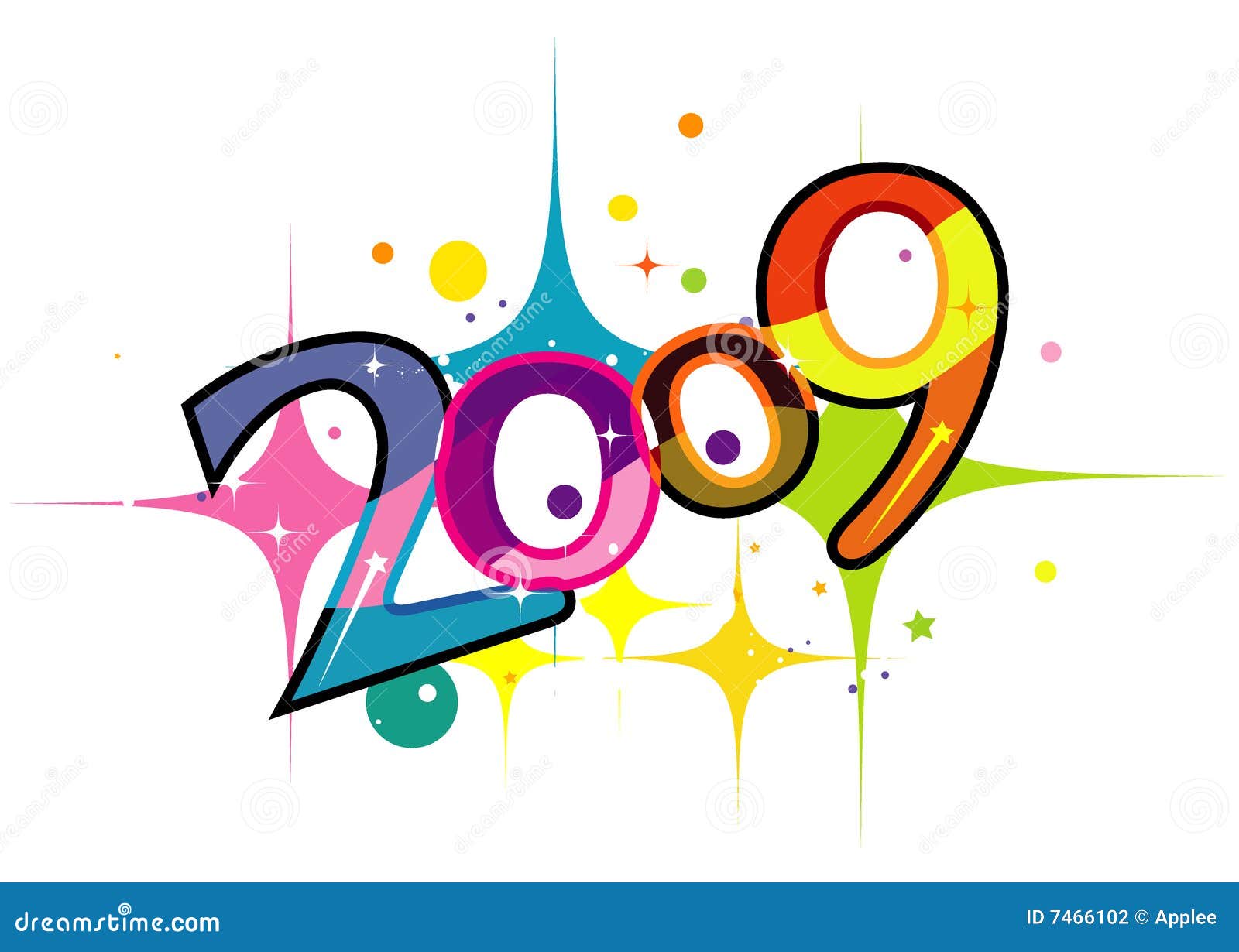 2009 stock vector. Illustration of december, festival - 7466102