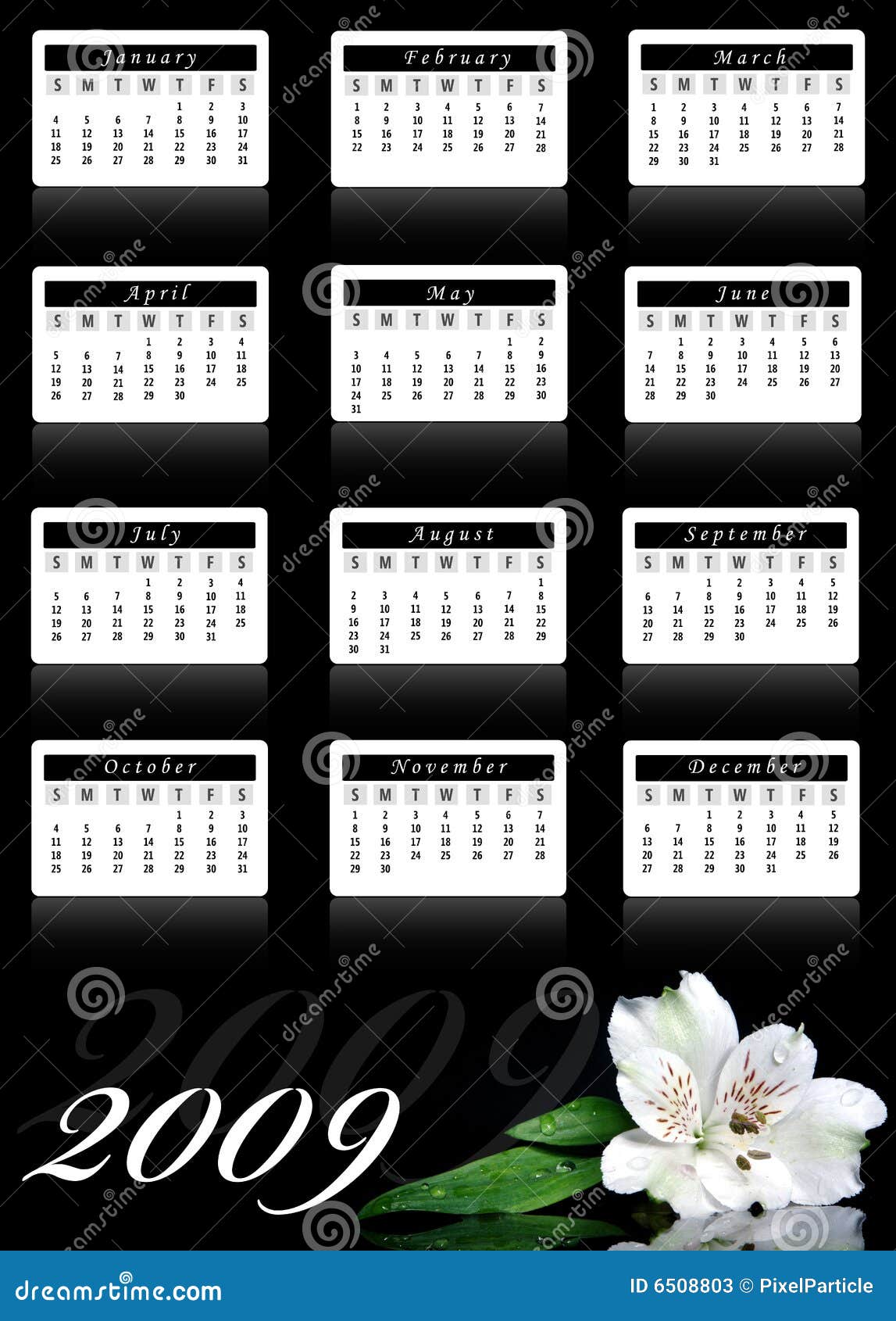 2009 Calendar stock illustration. Illustration of present - 6508803