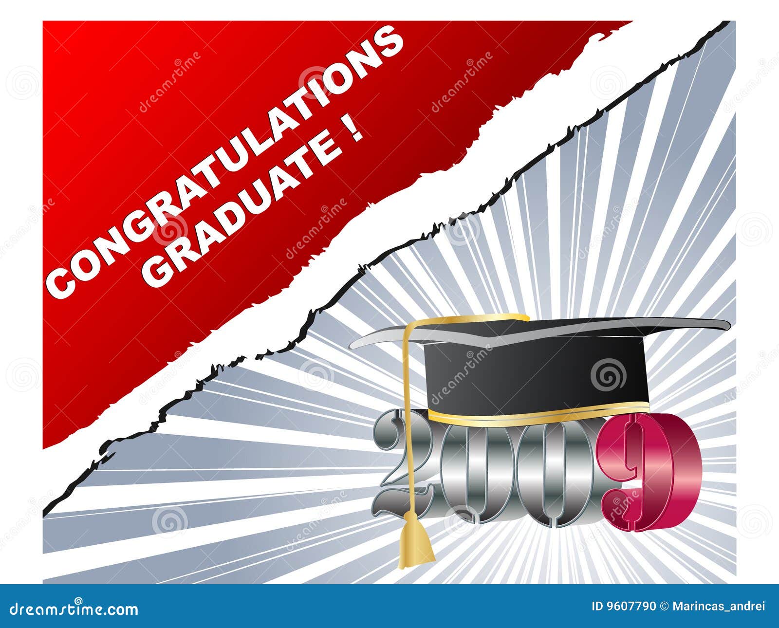 2009 graduation stock vector. Illustration of congratulation - 9607790