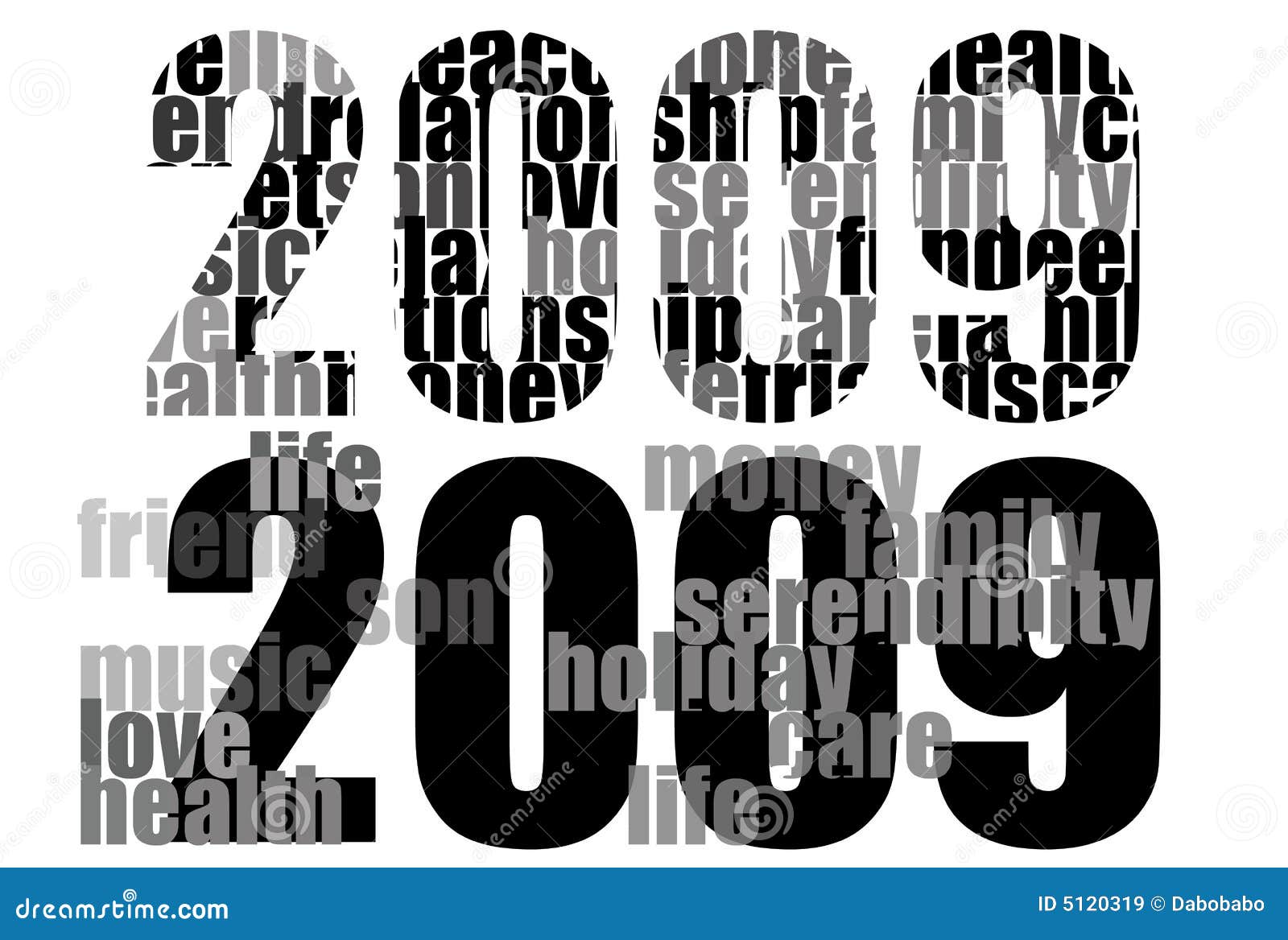 2009 Lettering Series-letter Stock Illustration - Illustration of peace ...