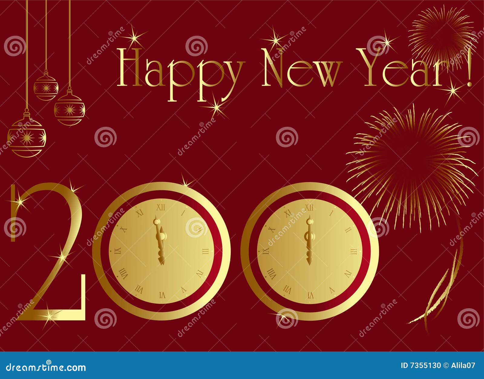 2009 new year card stock vector. Illustration of ball - 7355130