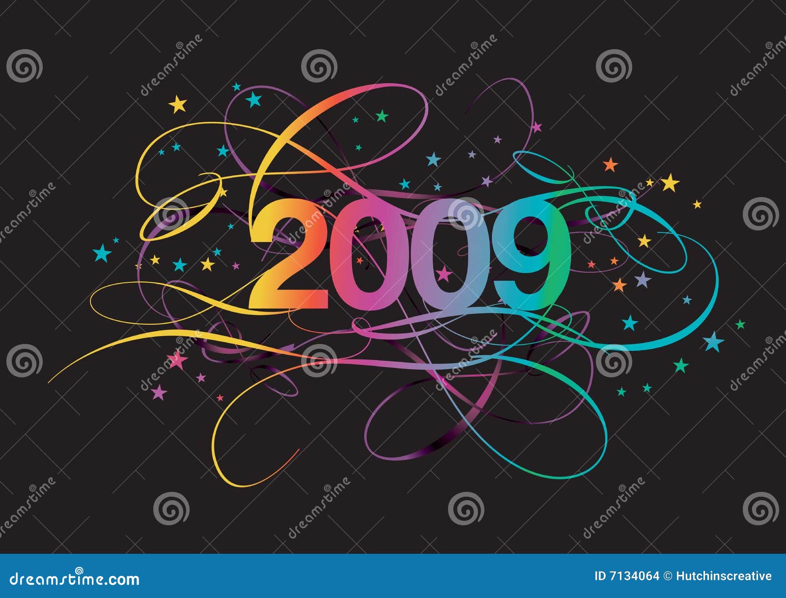 2009 Typography stock vector. Illustration of colorful - 7134064