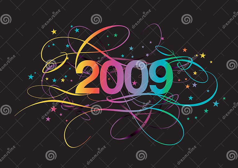 2009 Typography stock vector. Illustration of colorful - 7134064