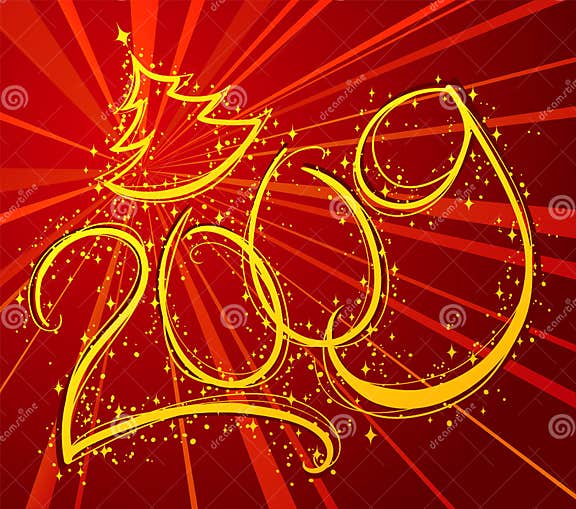 2009 year postcard stock vector. Illustration of card - 6773509