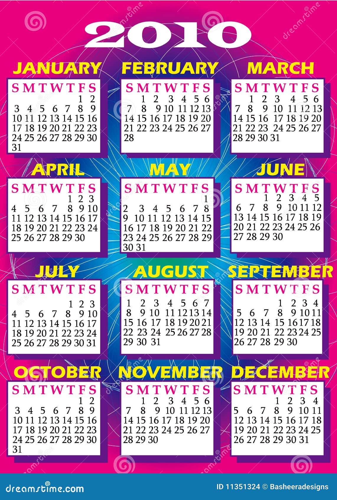 2010 Calendar 2 stock vector. Illustration of calandar - 11351324