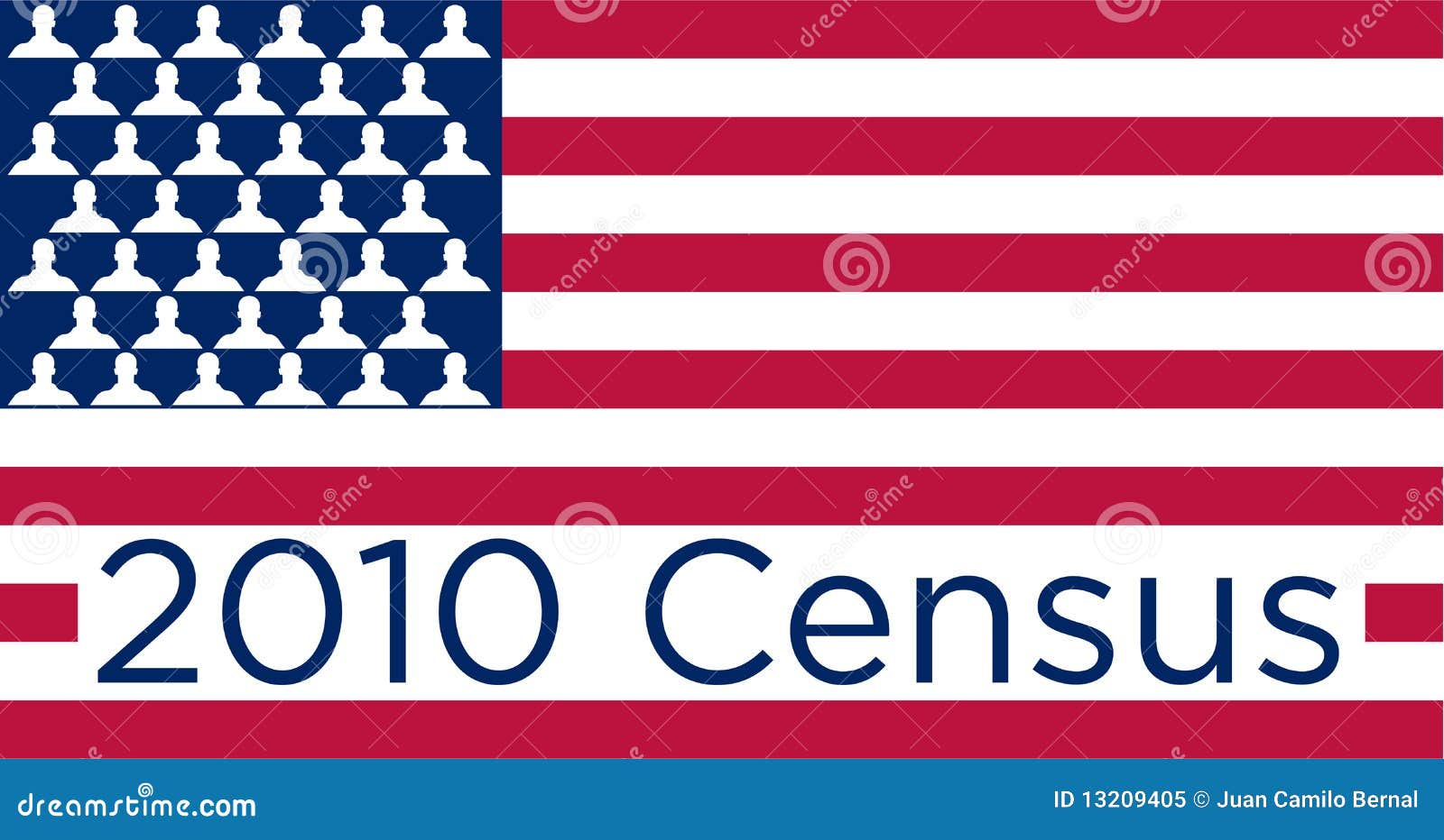 2010 Census American flag stock illustration. Illustration of united ...