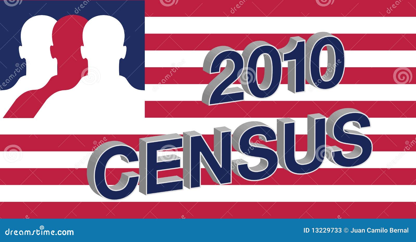2010 Census American flag stock illustration. Illustration of census ...