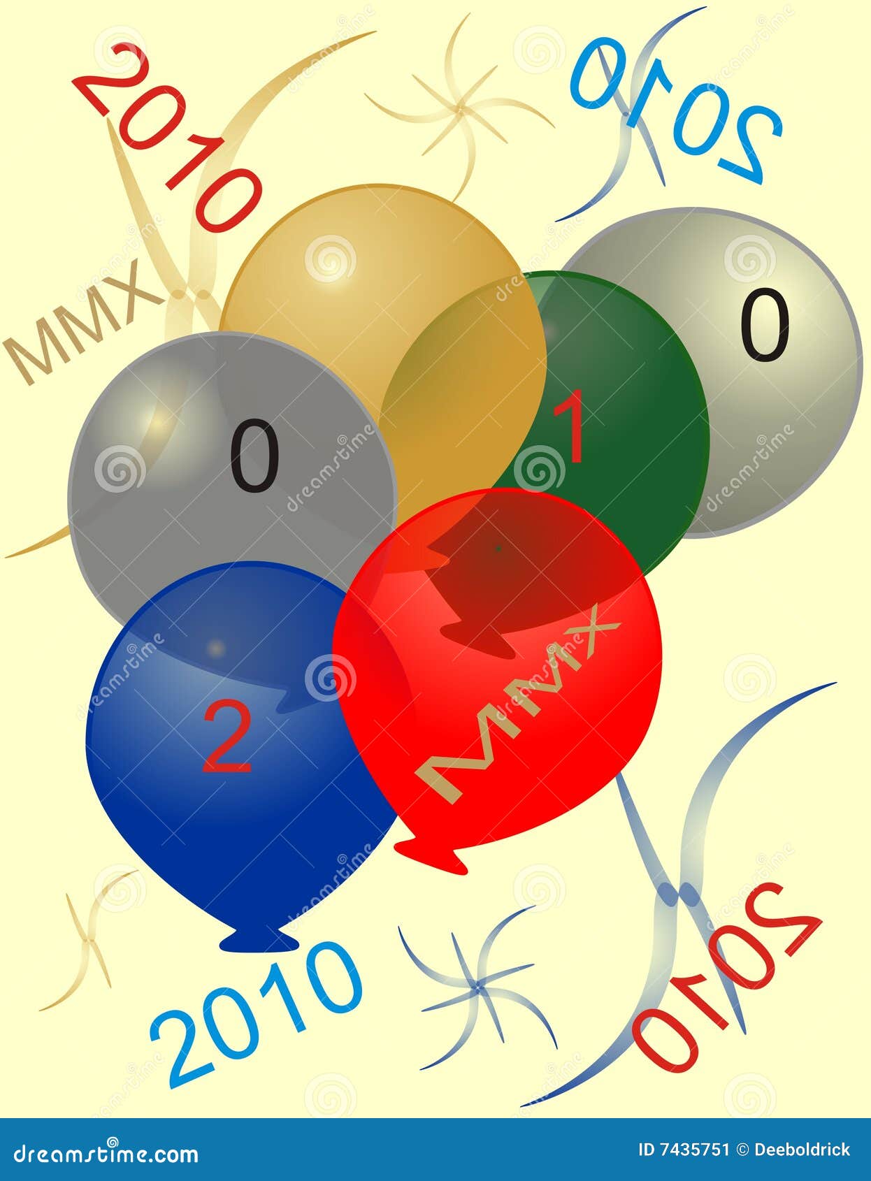 2010 (MMX) Happy New Year stock vector. Illustration of celebrations ...