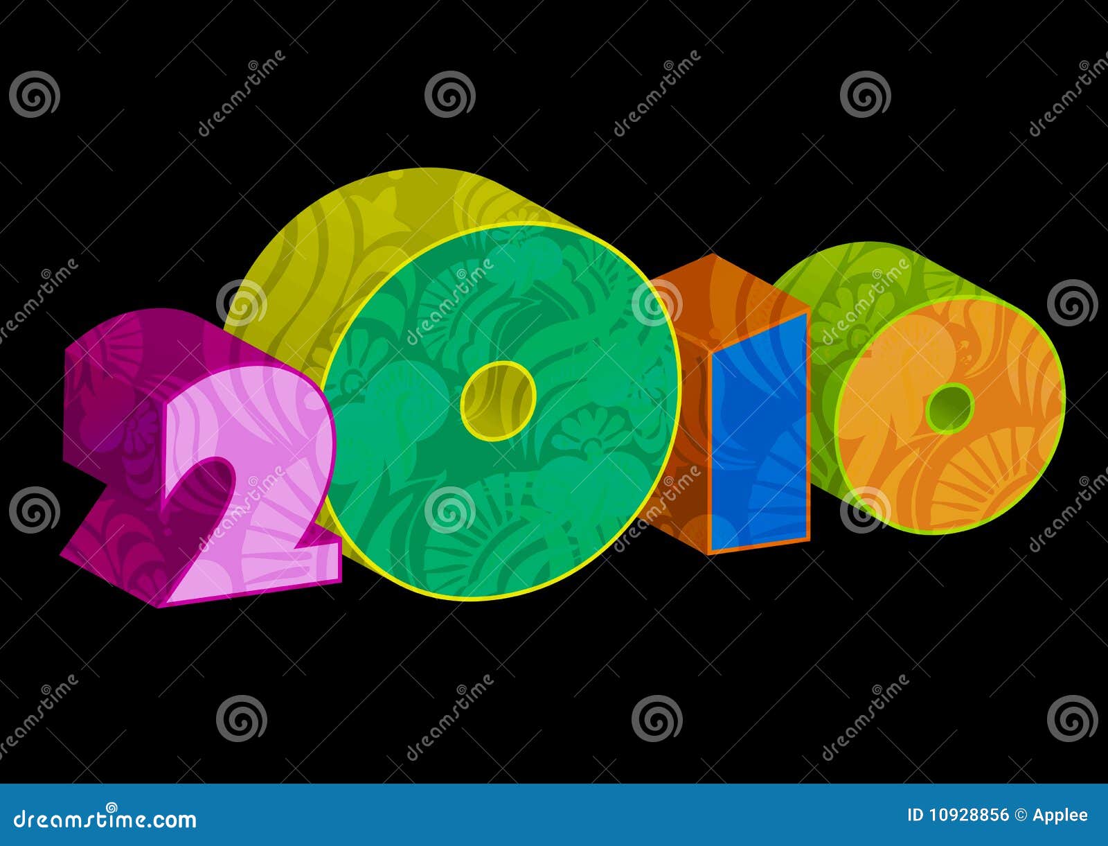 2010 new year stock illustration. Illustration of month - 10928856