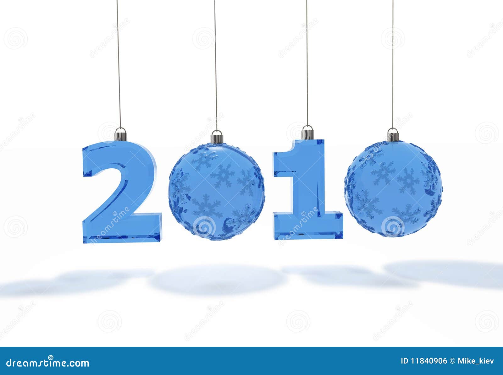 2010 Numbers with Glass Decoration Balls Stock Illustration ...