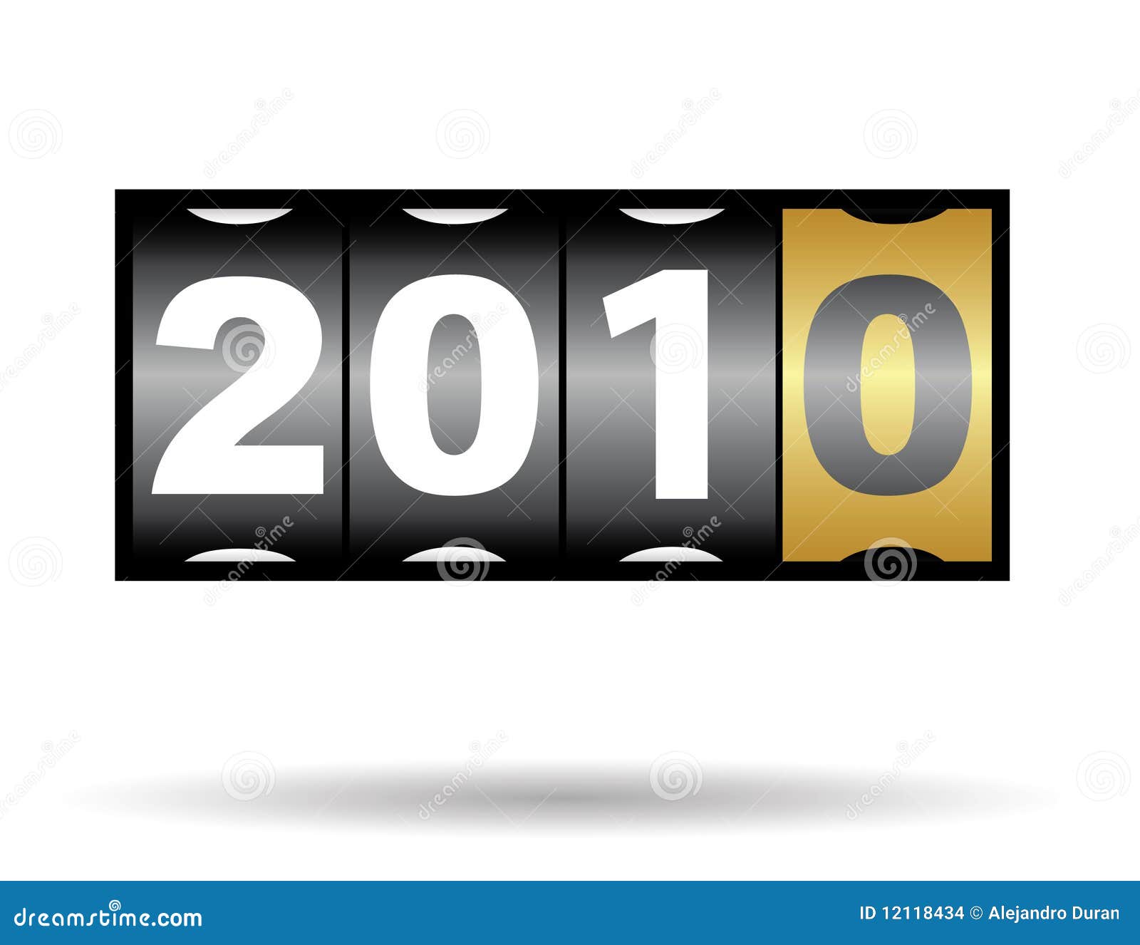 2010 year stock vector. Illustration of isolated, calendar - 12118434