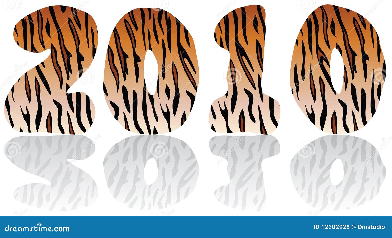 2010 year of the tiger stock vector. Illustration of decorative - 12302928