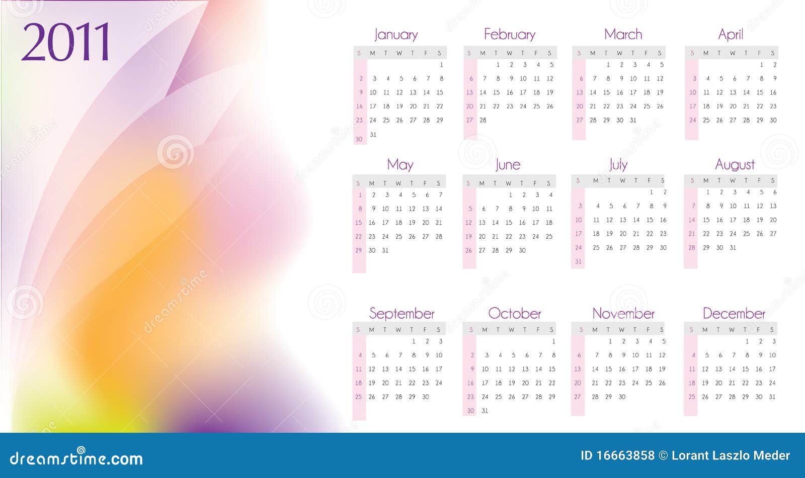 2011 calendar design stock vector. Illustration of abstract - 16663858