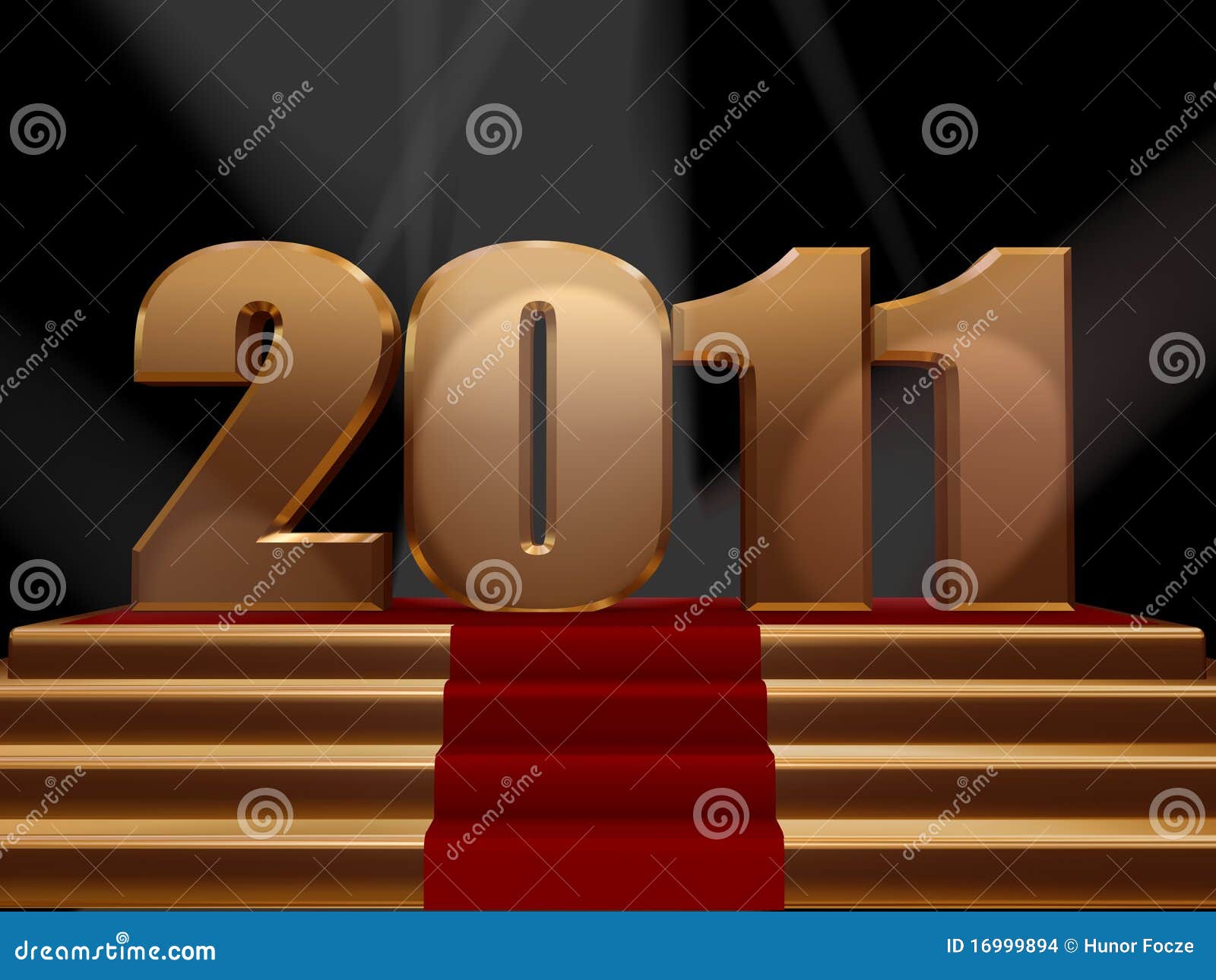 2011 on gold podium stock illustration. Illustration of creative - 16999894