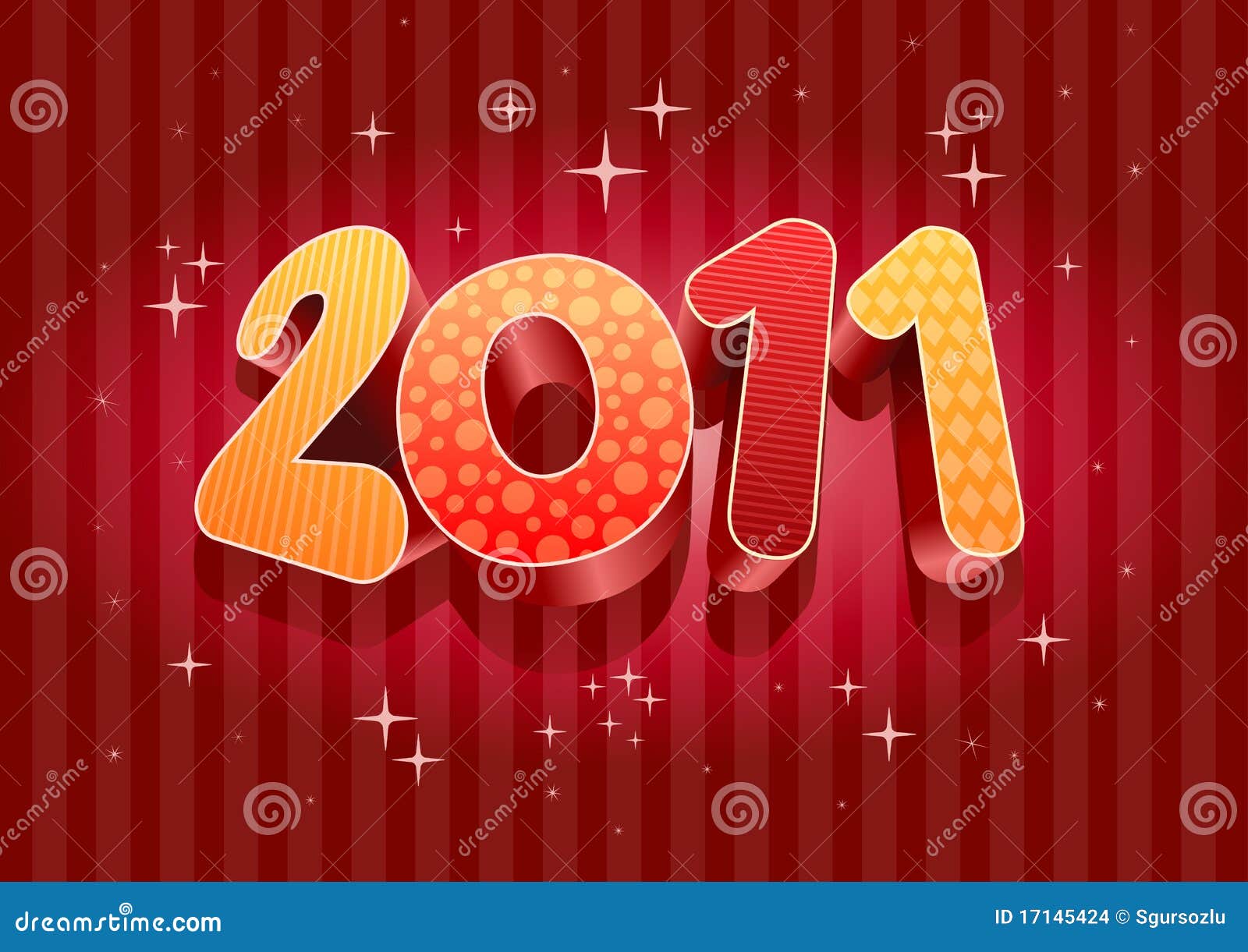 2011 new year composition. stock vector. Illustration of decorative ...