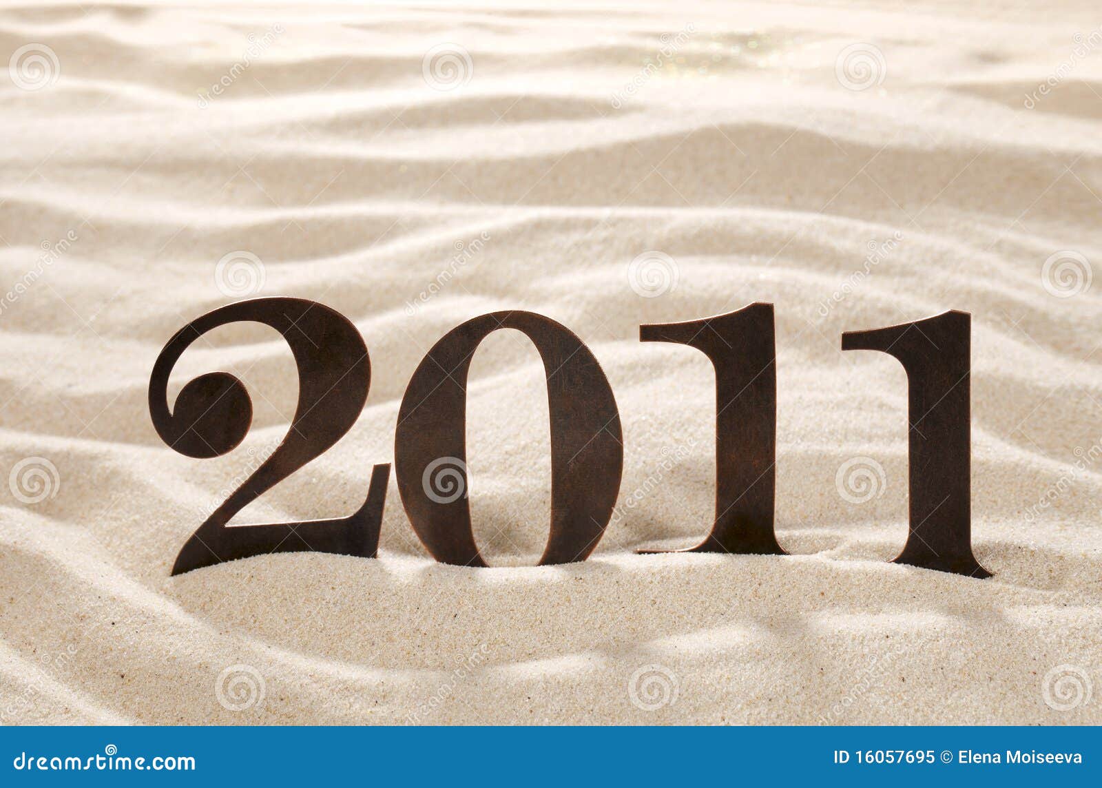 2011 New Year Metal Numbers on Beach Sand Stock Image - Image of number ...