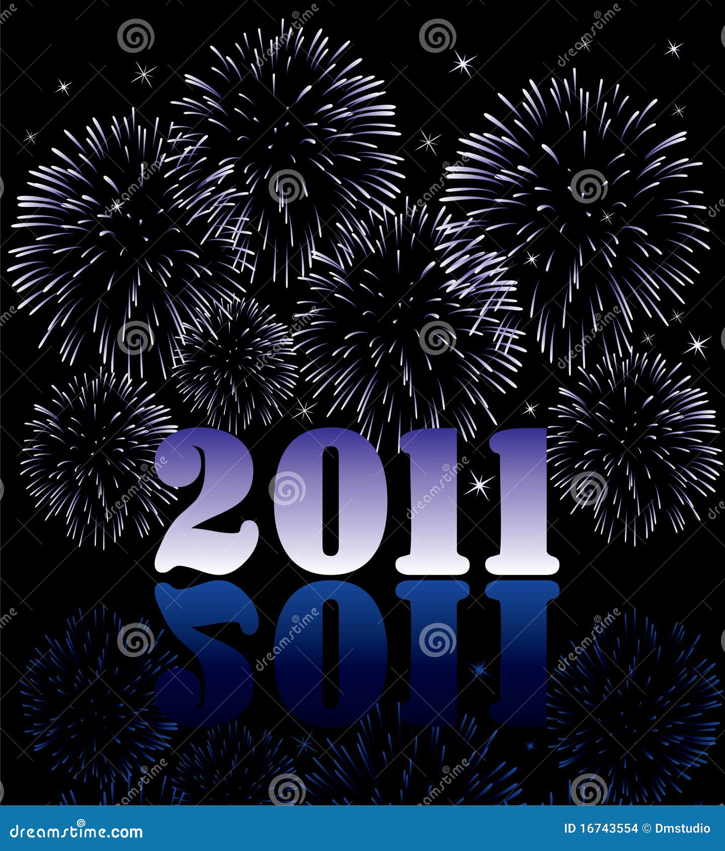 2011 Numbers with Fireworks Stock Vector - Illustration of glass ...