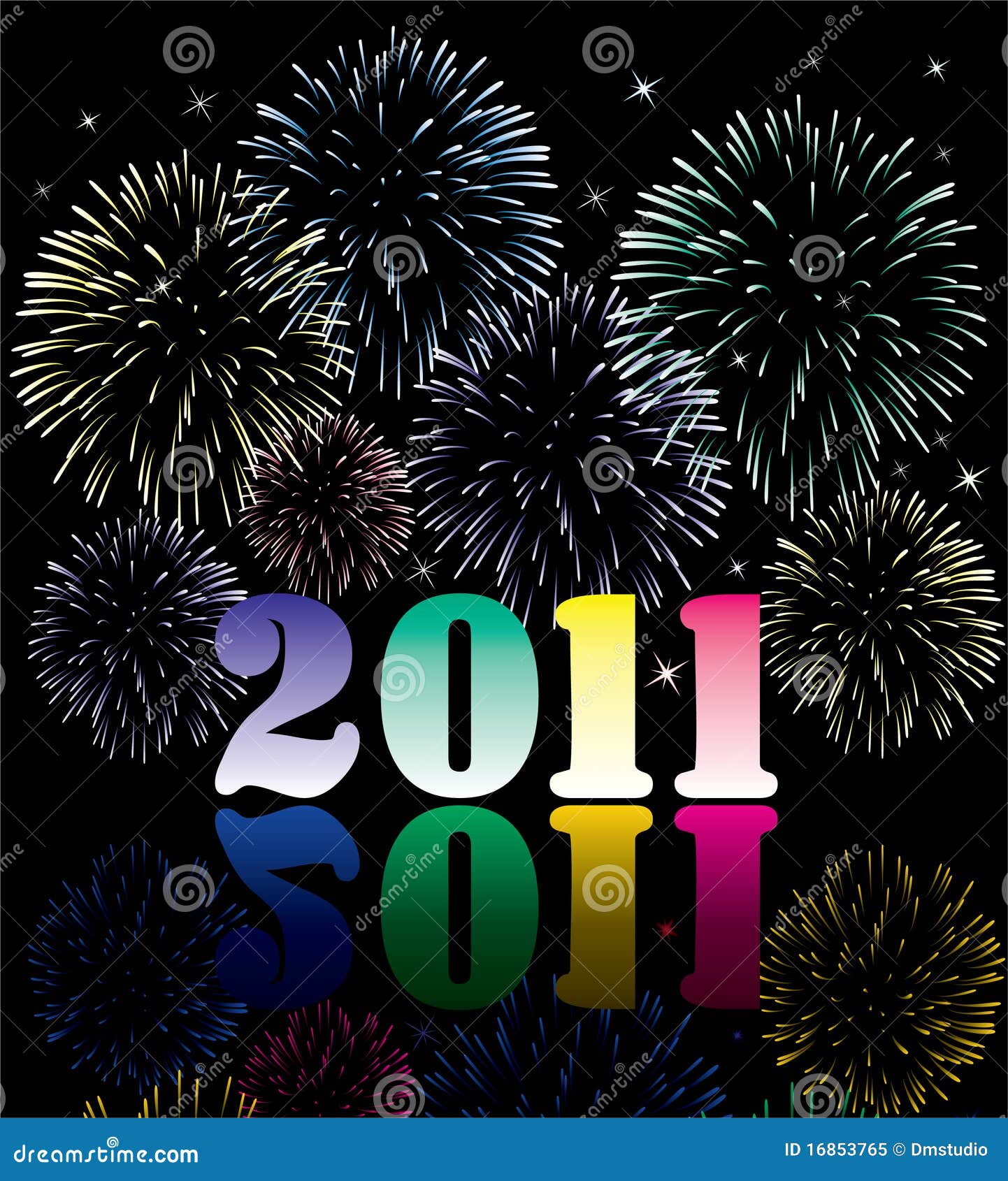 2011 Numbers with Fireworks Stock Vector - Illustration of purple ...