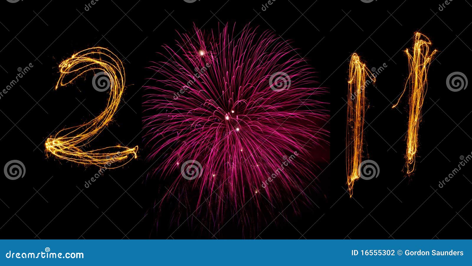 2011 Sparklers with Zero As Pink Firework Stock Photo - Image of ...
