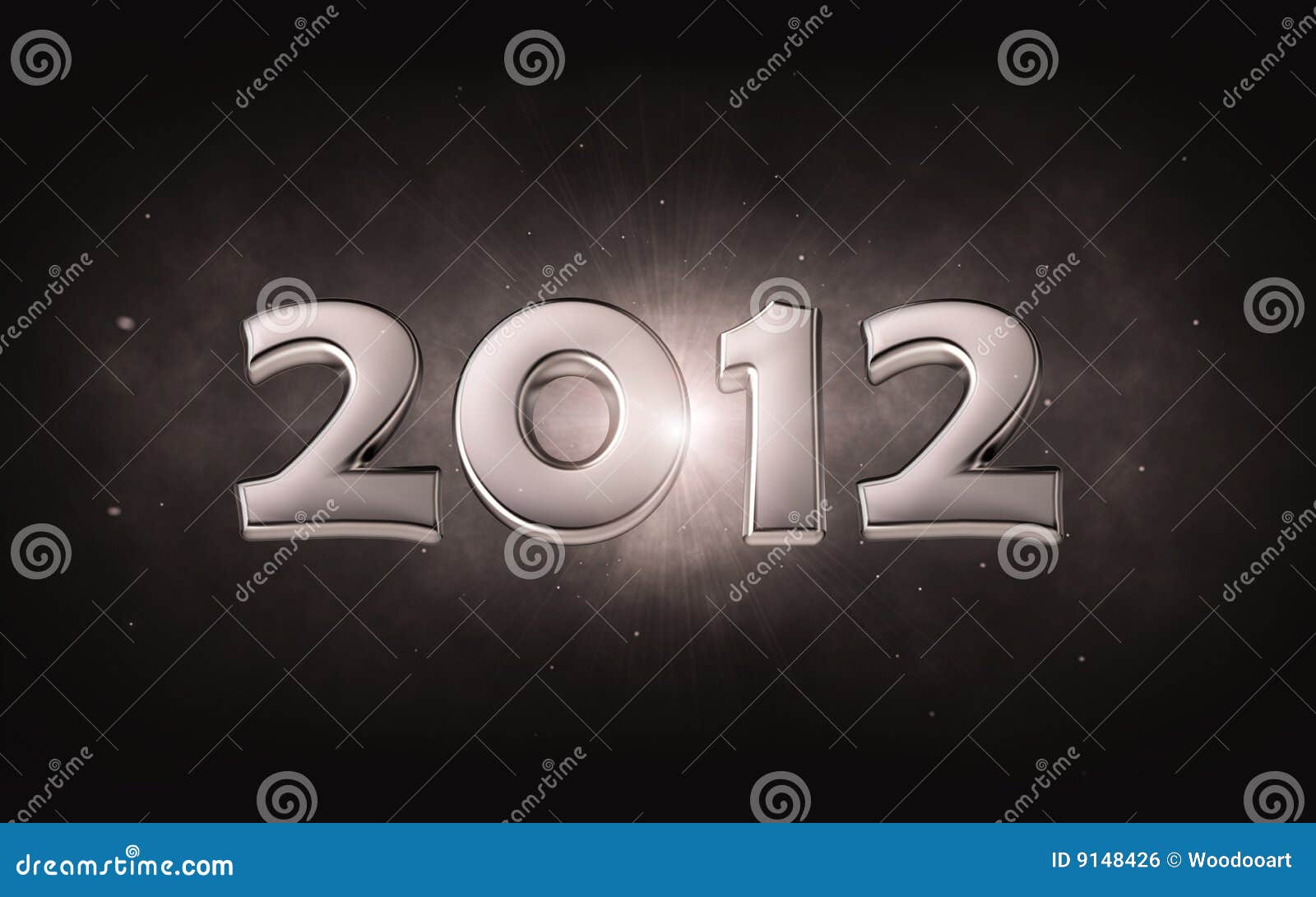 2012 - 3d silver date stock illustration. Illustration of particle ...