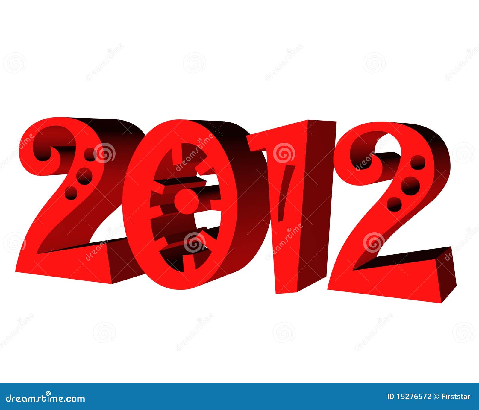 2012 3d text stock illustration. Illustration of future - 15276572