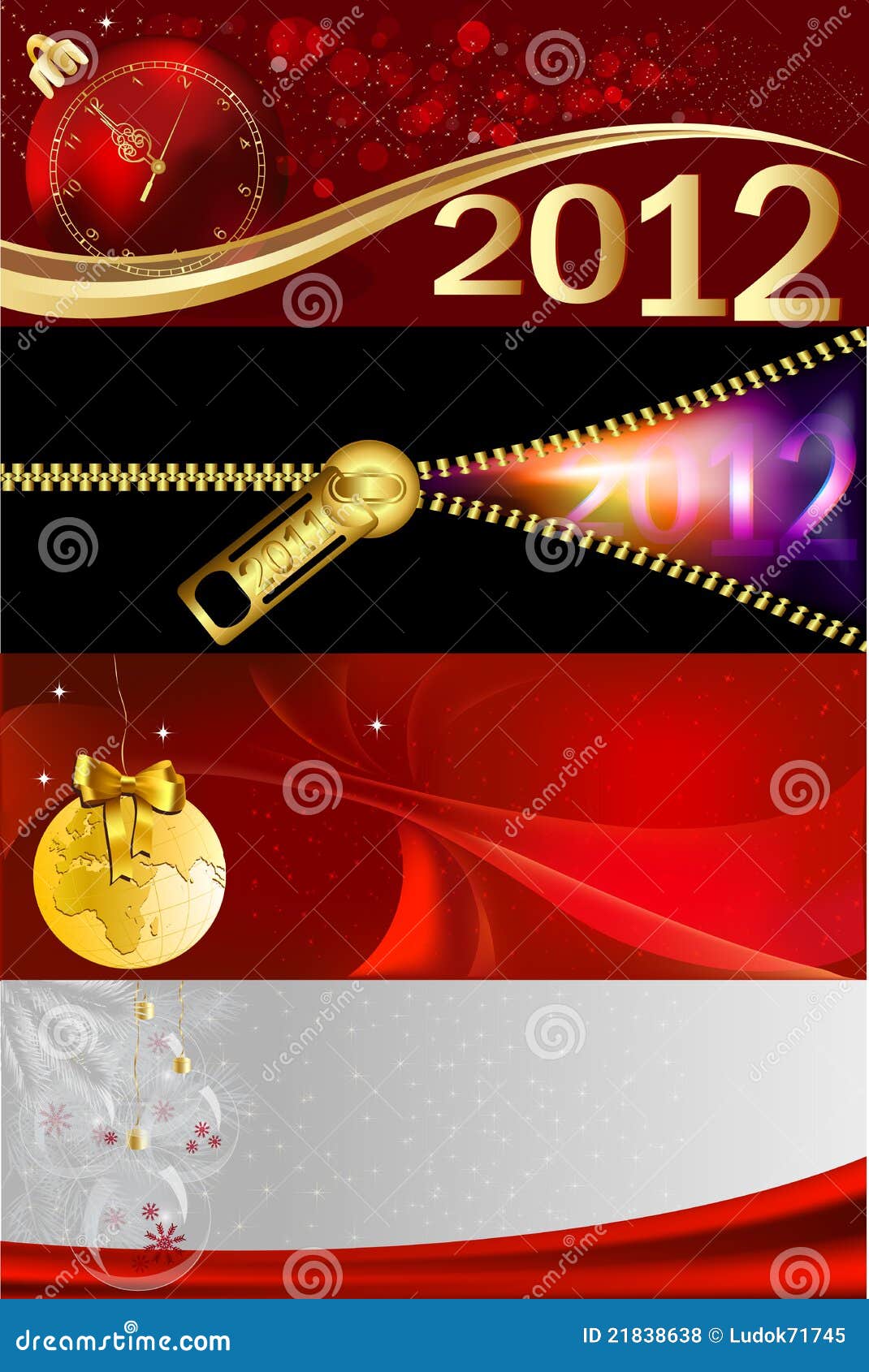 2012 banners stock vector. Illustration of bright, cheerful - 21838638