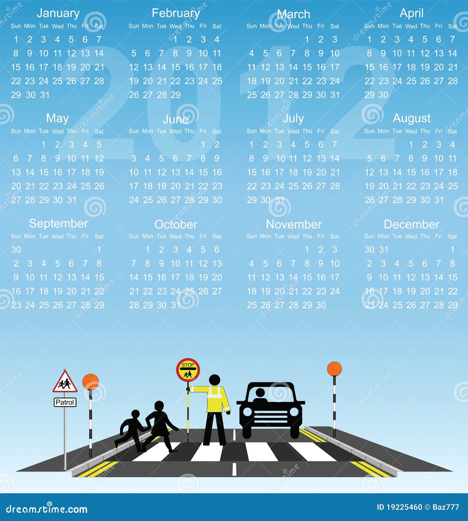 Kids With 2012 Number Blocks Royalty-Free Cartoon | CartoonDealer.com ...