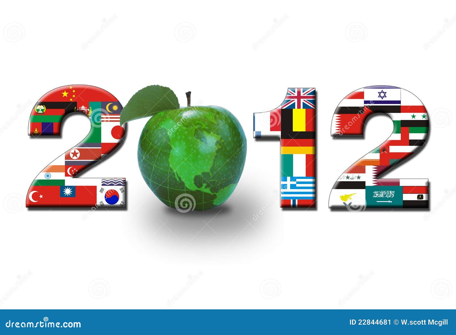 2012 flags and apple world stock illustration. Illustration of ...