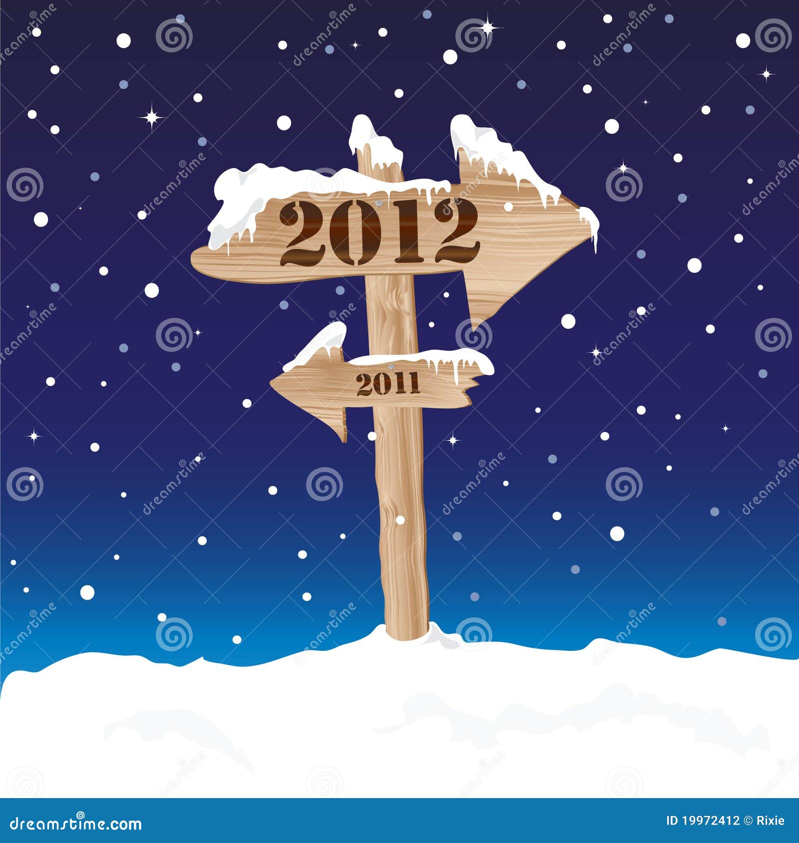 2012 sign stock vector. Illustration of midnight, holiday - 19972412