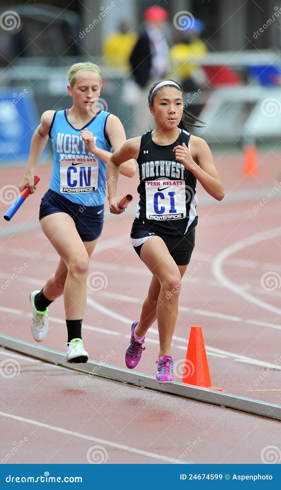 2012 Track - Asian Female HS Relay Runner Editorial Stock Image - Image ...