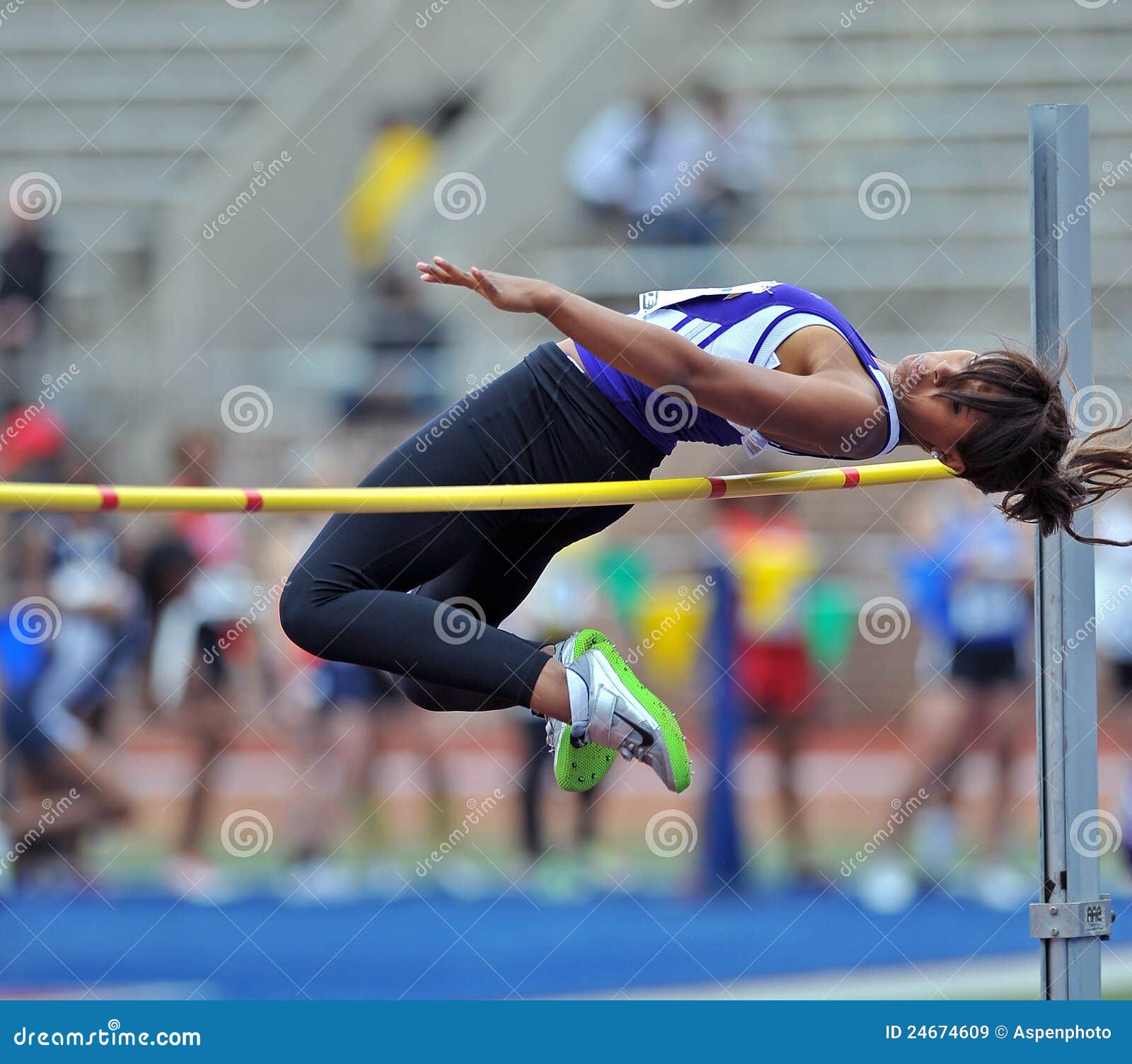 2012 Track - Female College High Jumper Editorial Stock Image - Image ...