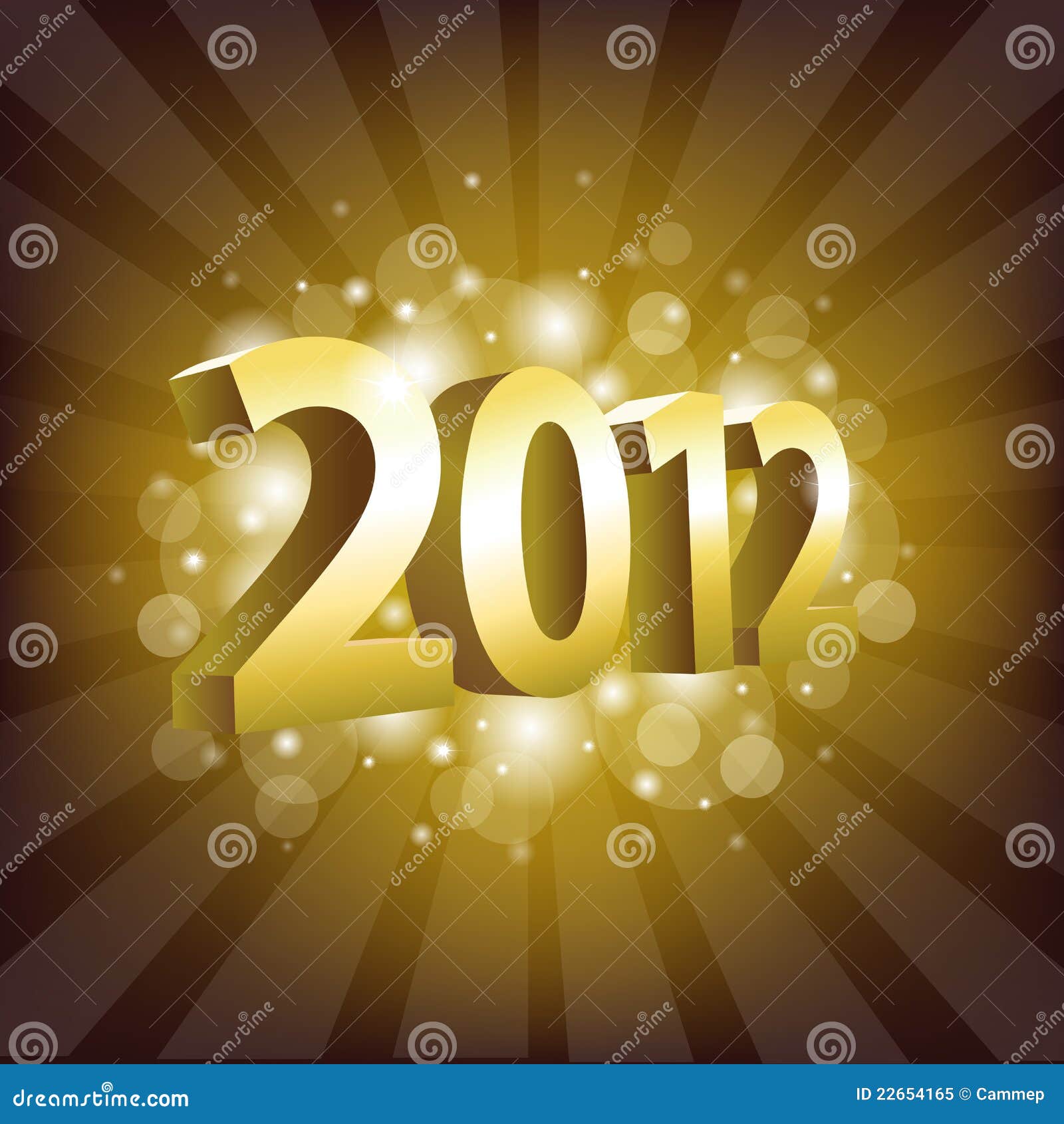 2012 Year stock vector. Illustration of gold, light, celebration - 22654165