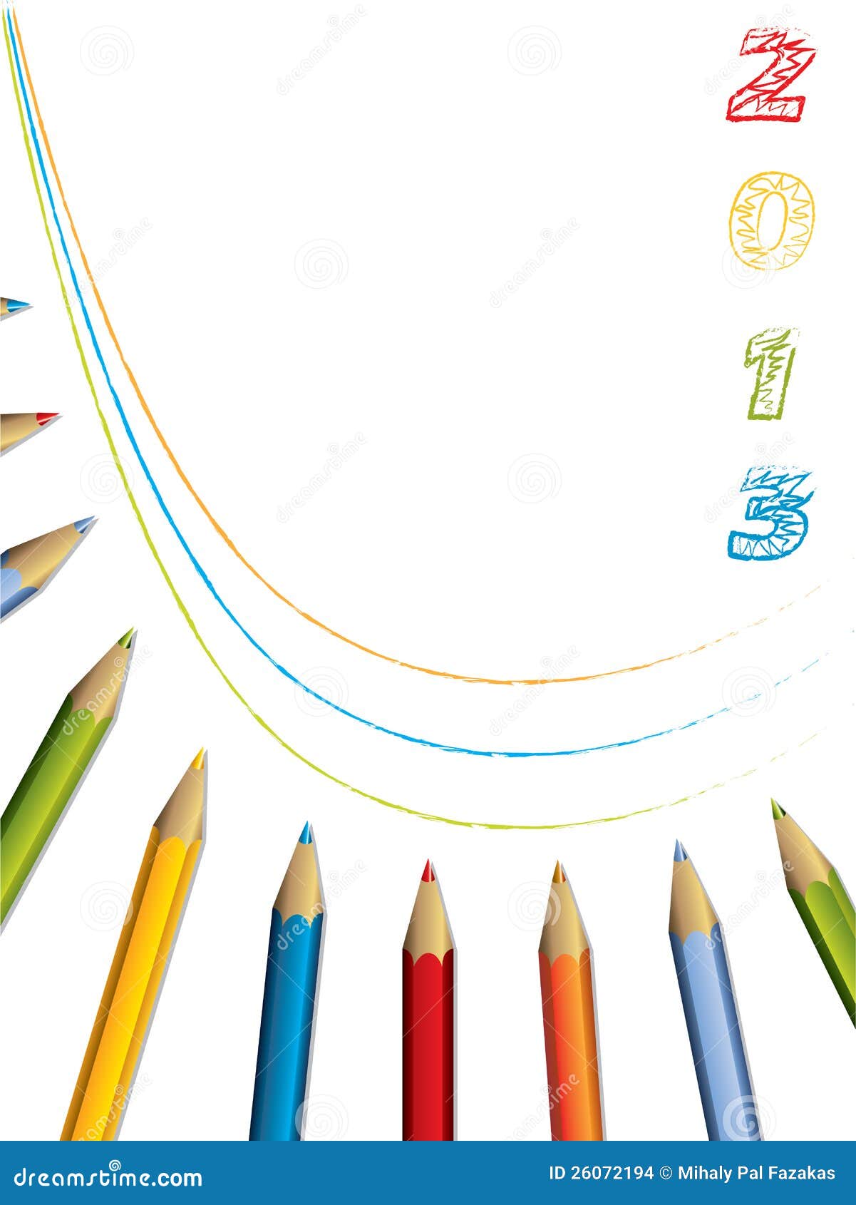 2013 Brochure Design with Pencils Stock Vector - Illustration of school ...