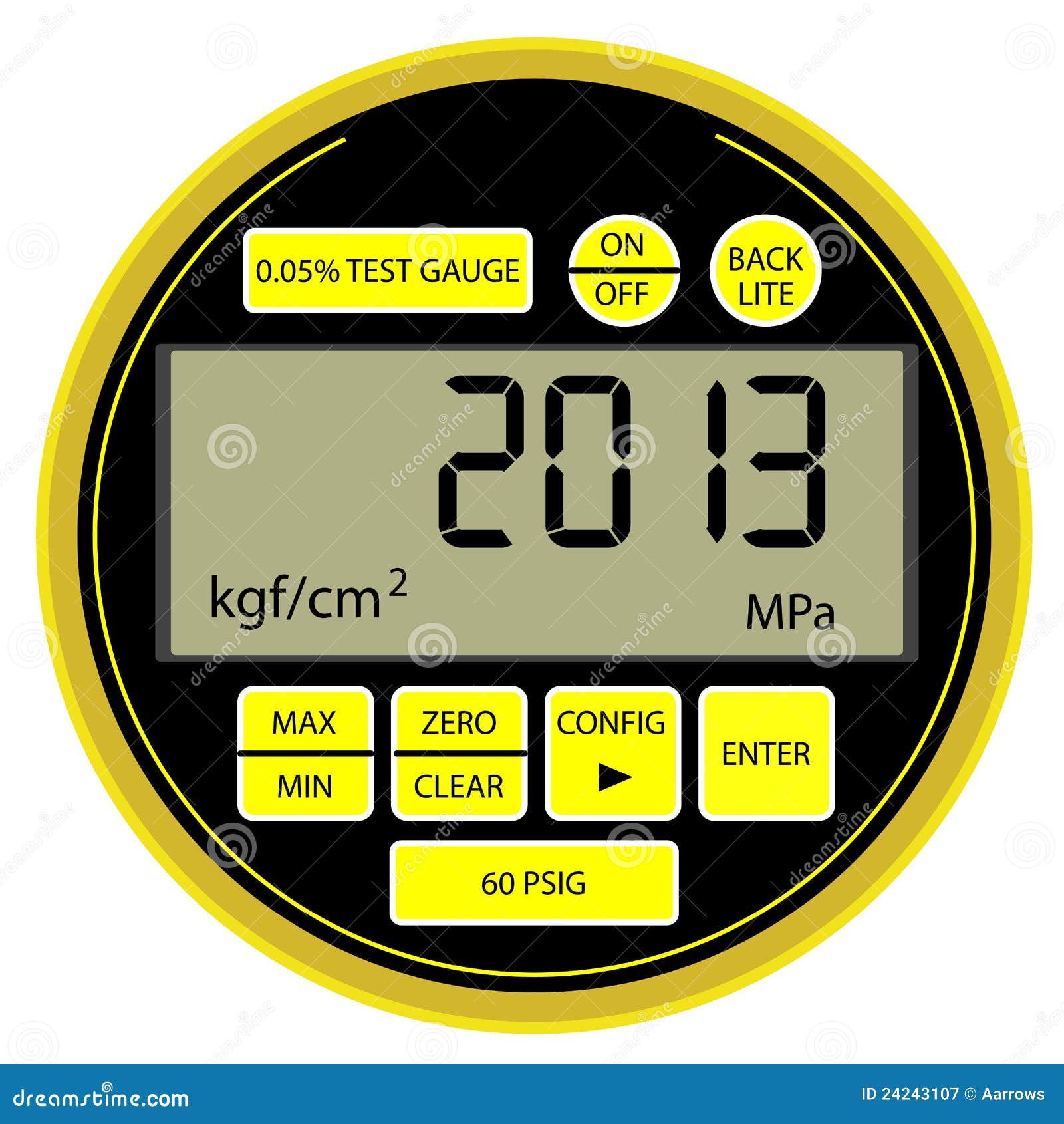 2013 New Year Modern Digital Manometer Stock Vector - Illustration of ...