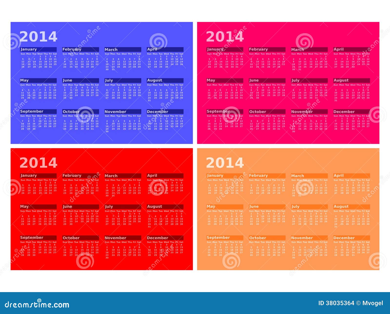 2014 Calendars Vector Illustration | CartoonDealer.com #32338066